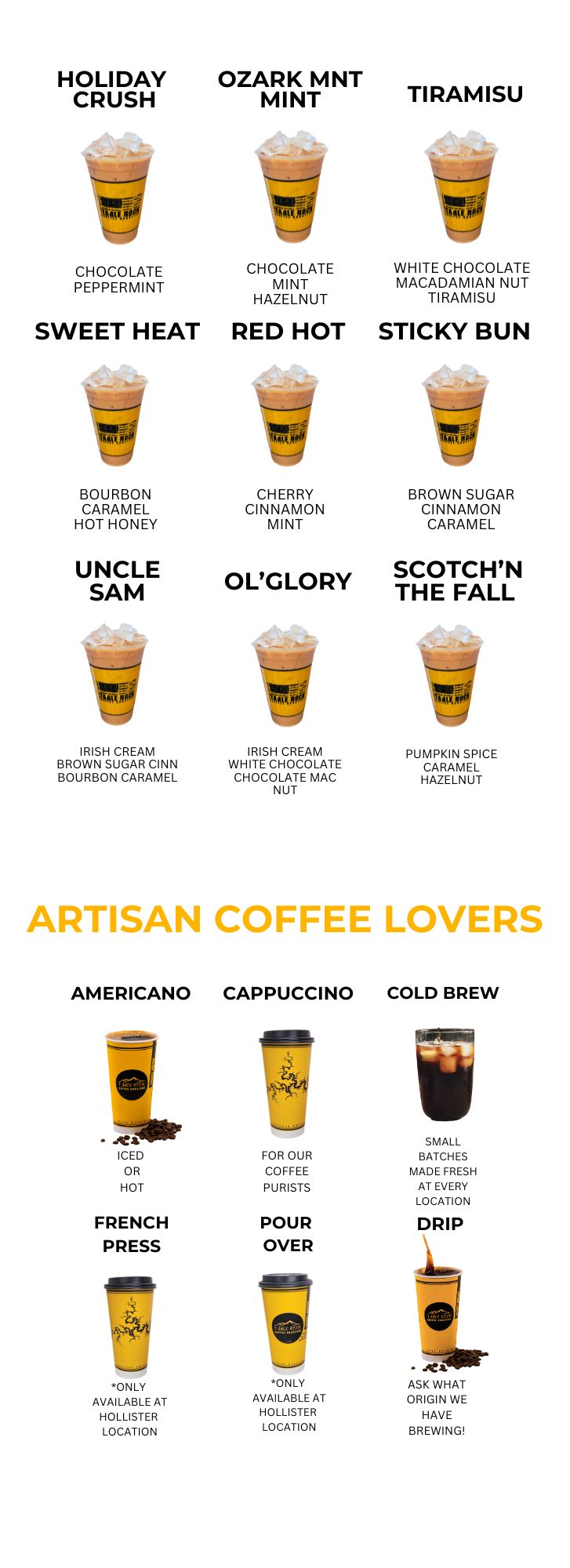 Menu – Table Rock Coffee Roasters